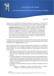 La procédure de recueil des signalements émis par les lanceurs d’alerte – CDG 84